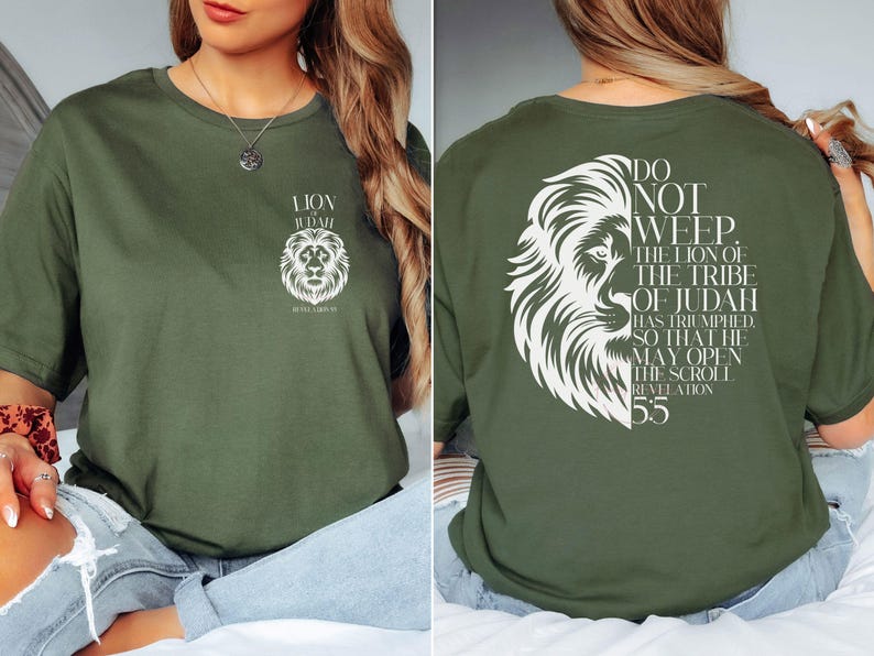 Lion of Judah PNG Revelation 5:5 Bible Verse Christian Faith Shirt ...