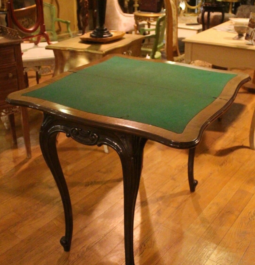 Game Table With Folding Table , Rare Item Open 85x85 Height 77.5 Cm ...