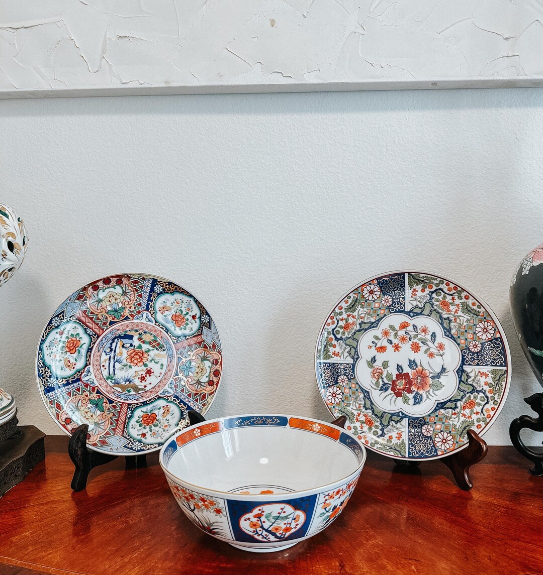 Oriental Dinnerware Set Imari Ware Japan Plate, Large Soup Bowl, 24K ...