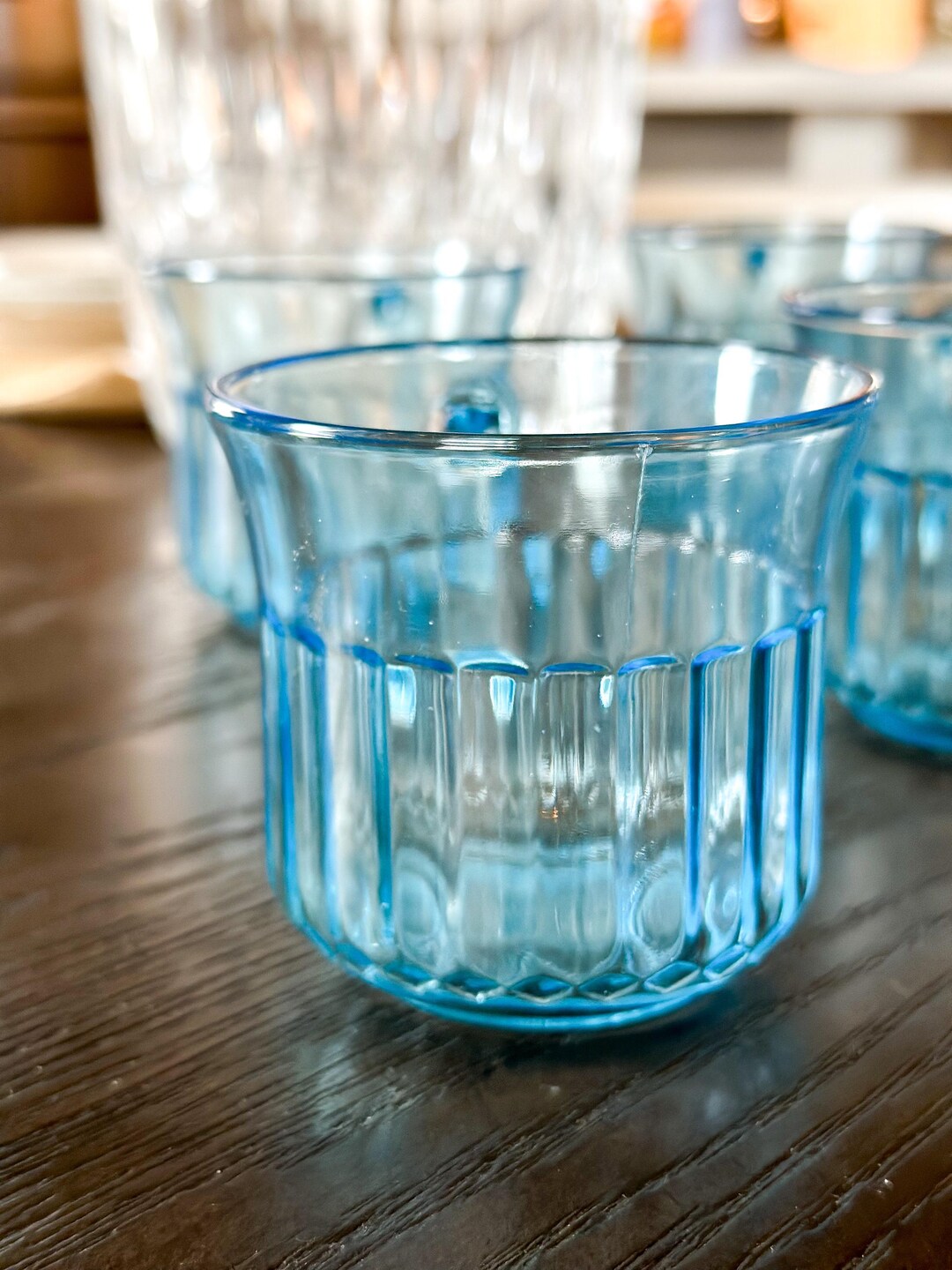 Fortecrisa Blue Glass Coffee/tea Cups Vintage Mexican Ice Blue, Heat ...