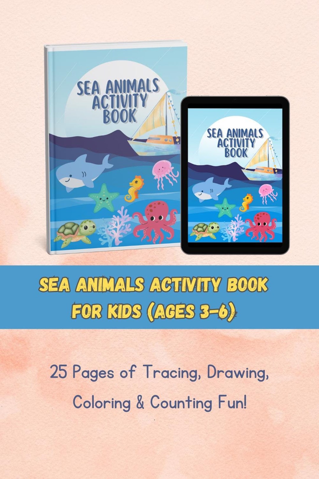 Printable Sea Animals Activity Book for Kids - Etsy
