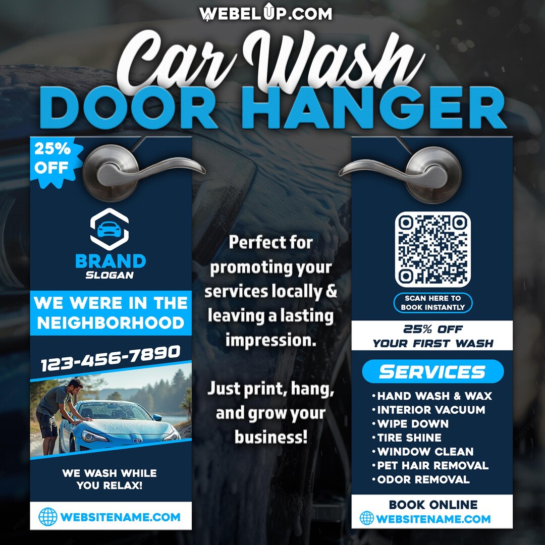 Car Detailing Door Hanger Template, Automotive Services Business Poster ...
