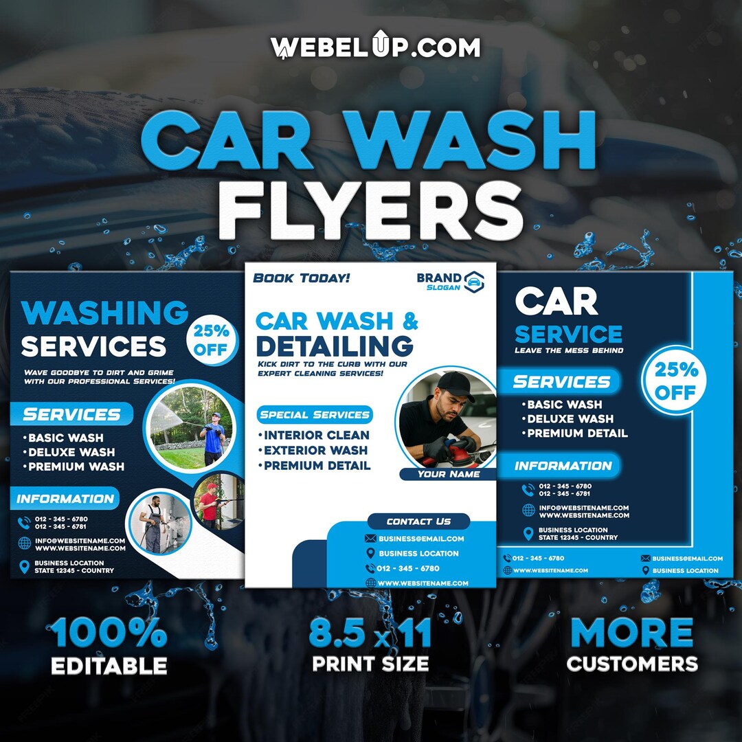 Car Detailing Flyers Template, Automotive Services Business Poster ...