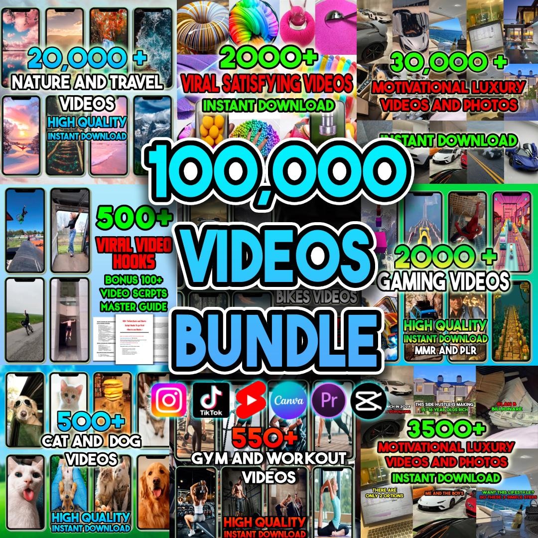 100,000 Videos Bundle: Satisfying, Gaming, Luxury, Animated AI ...