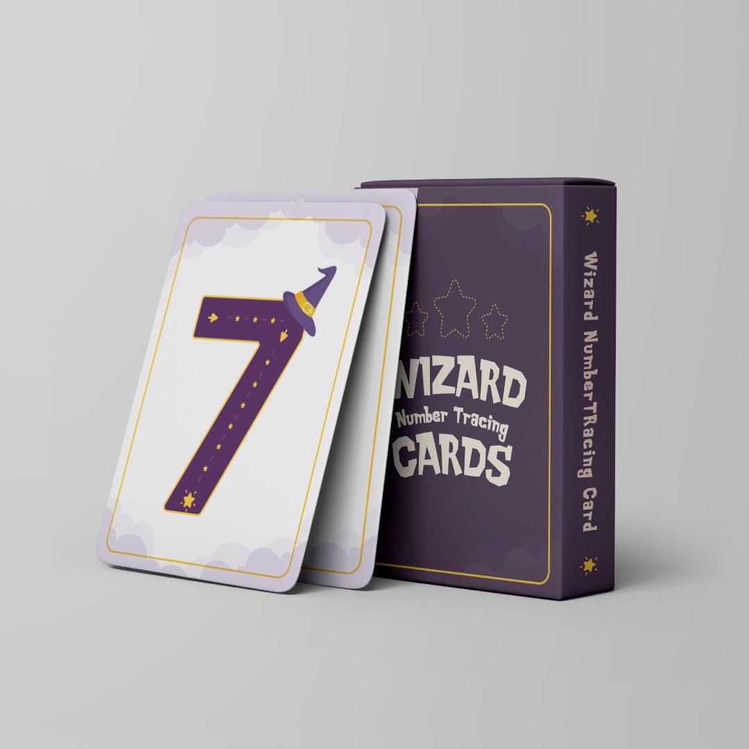 Wizard Number Tracing/matching Cards High Quality Kids Activity ...