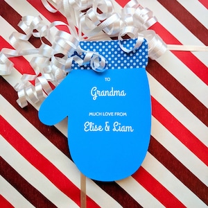 8 Designs! EDITABLE Mitten Gift Tags Personalized for the Christmas ...