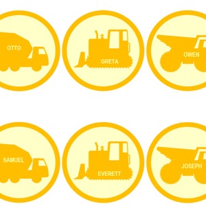 Construction Hat Stickers Personalized Printable | Construction Party ...
