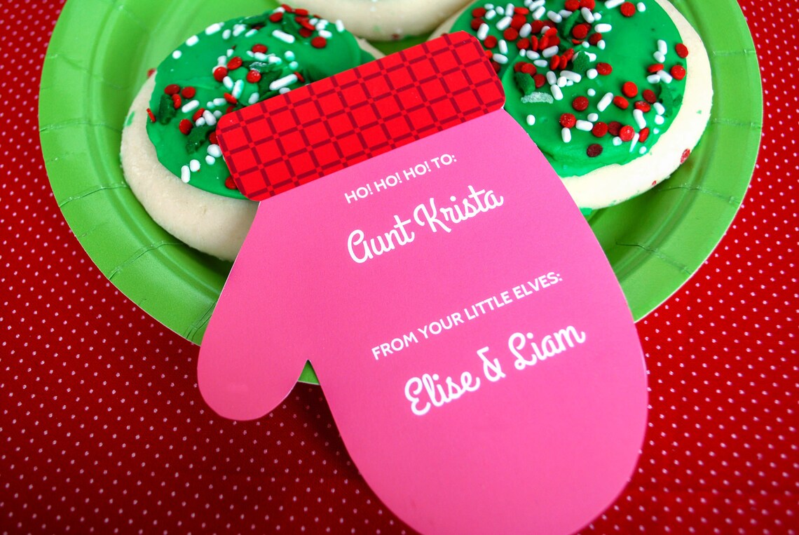 8 Designs! EDITABLE Mitten Gift Tags Personalized for the Christmas ...