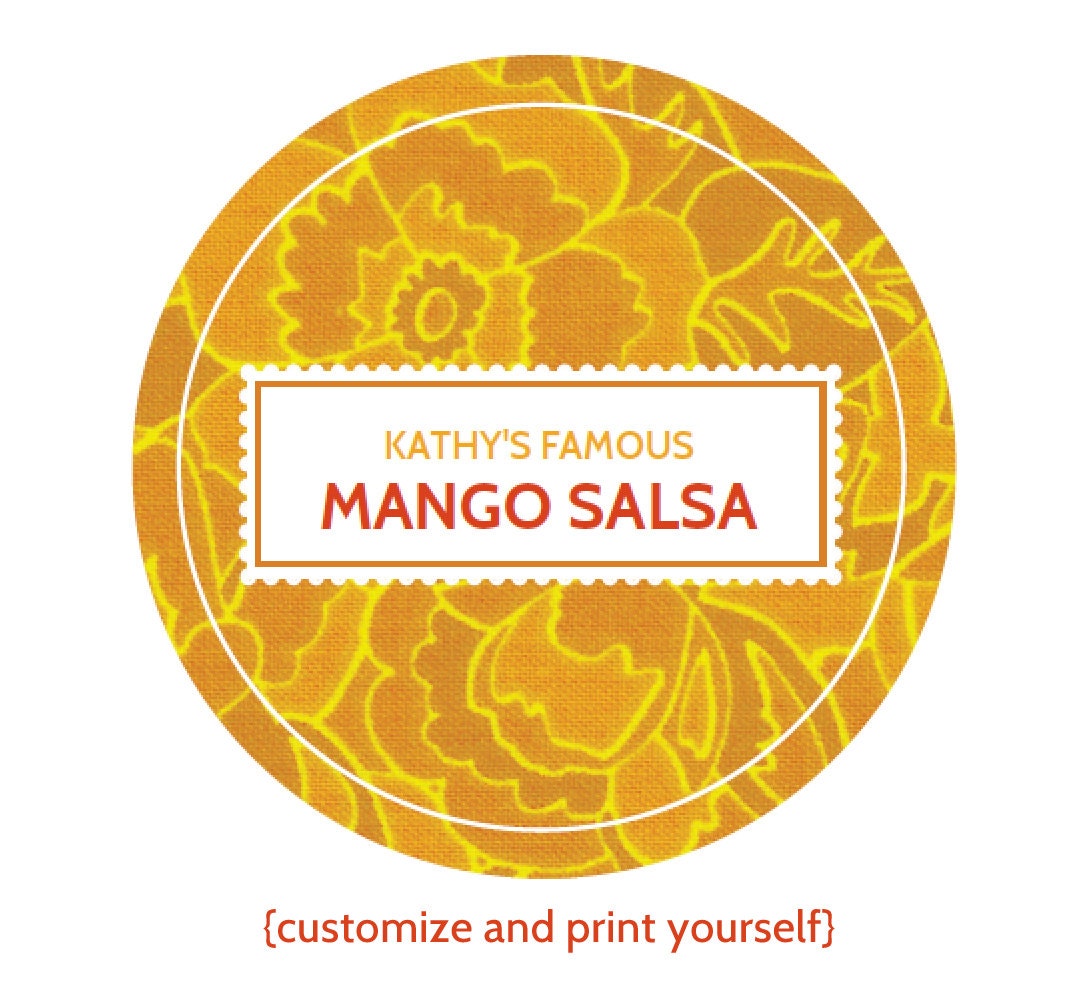 EDITABLE Custom Printable Canning Labels in Yellow - YOU Customize and ...