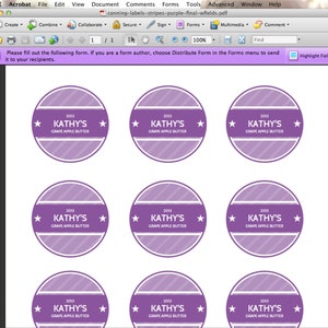 EDITABLE Custom Printable Canning Labels in Purple YOU Personalize and ...
