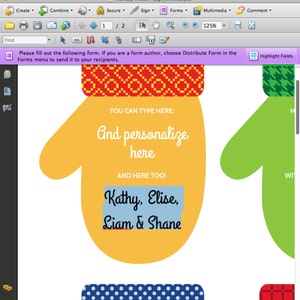 8 Designs! EDITABLE Mitten Gift Tags Personalized for the Christmas ...