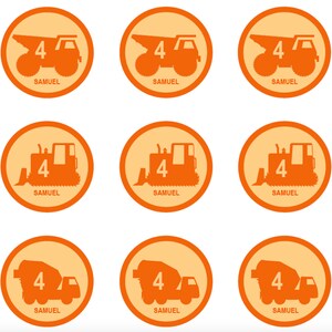 Construction Hat Stickers Personalized Printable -- Also Construction ...