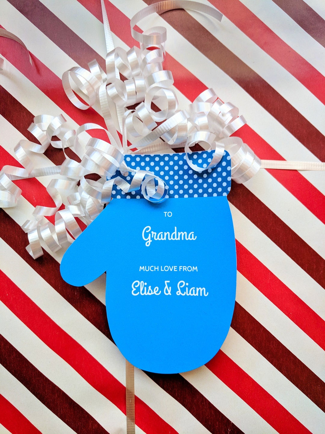 8 Designs! EDITABLE Mitten Gift Tags Personalized for the Christmas ...