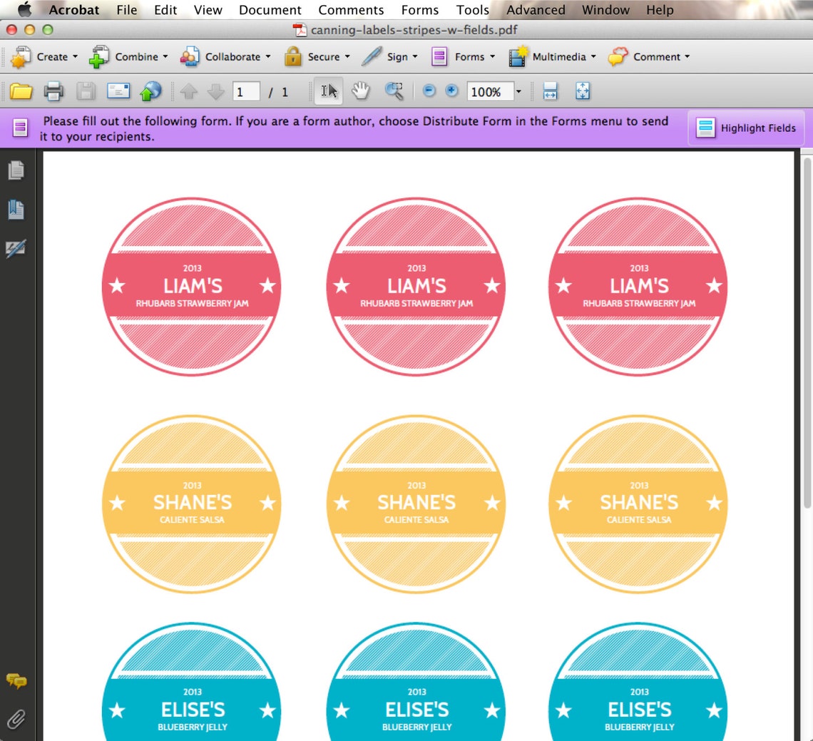 EDITABLE Custom Printable Canning Labels in Four Colors YOU - Etsy
