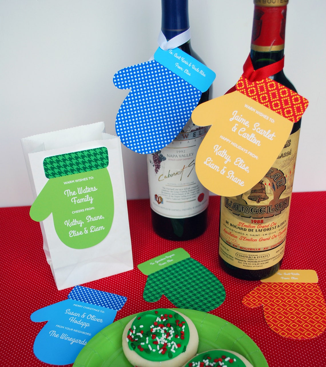 8 designs EDITABLE mitten gift tags personalized for the | Etsy