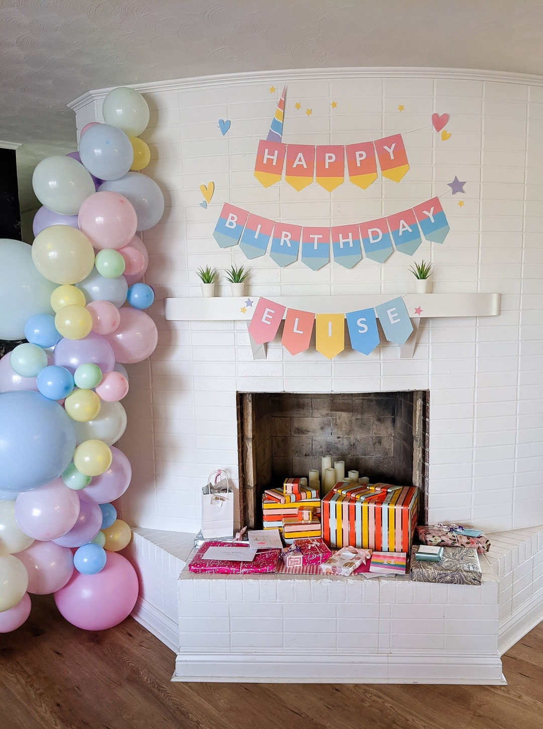 Printable Rainbow Unicorn Banner PDF | Editable Happy Birthday Unicorn ...
