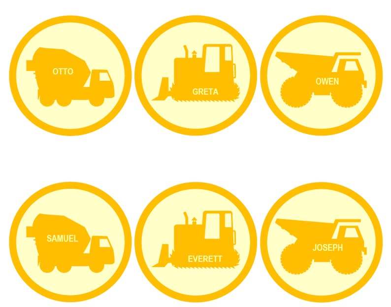 Construction Hat Stickers Personalized Printable Also | Etsy