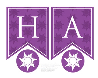 Tangled / Rapunzel Mini Table Banner Choose Size and Colors - Etsy