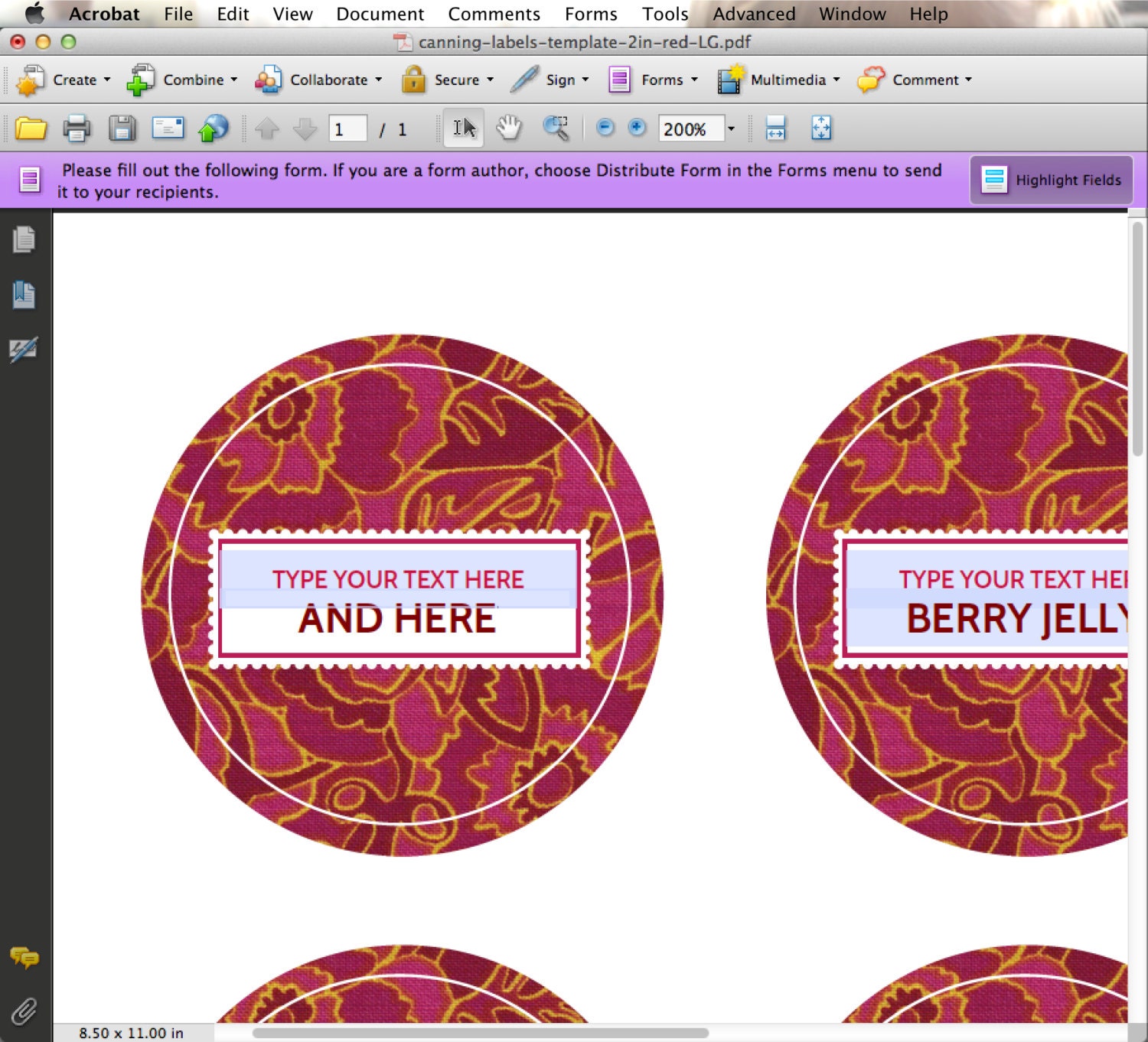 Printable Canning Labels in Red - Custom and Editable - Type to ...