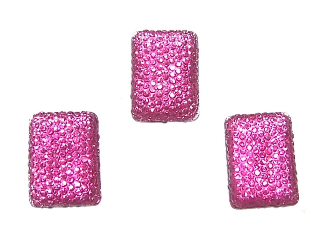 Rectangular Shape Cabochon 19x12mm in Faceted Pink - Etsy
