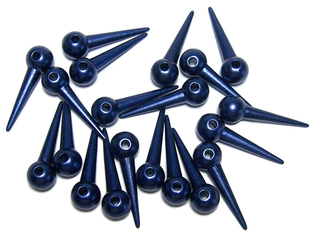 Bead Spikes Navy Blue Colored Spikes 20 - Etsy