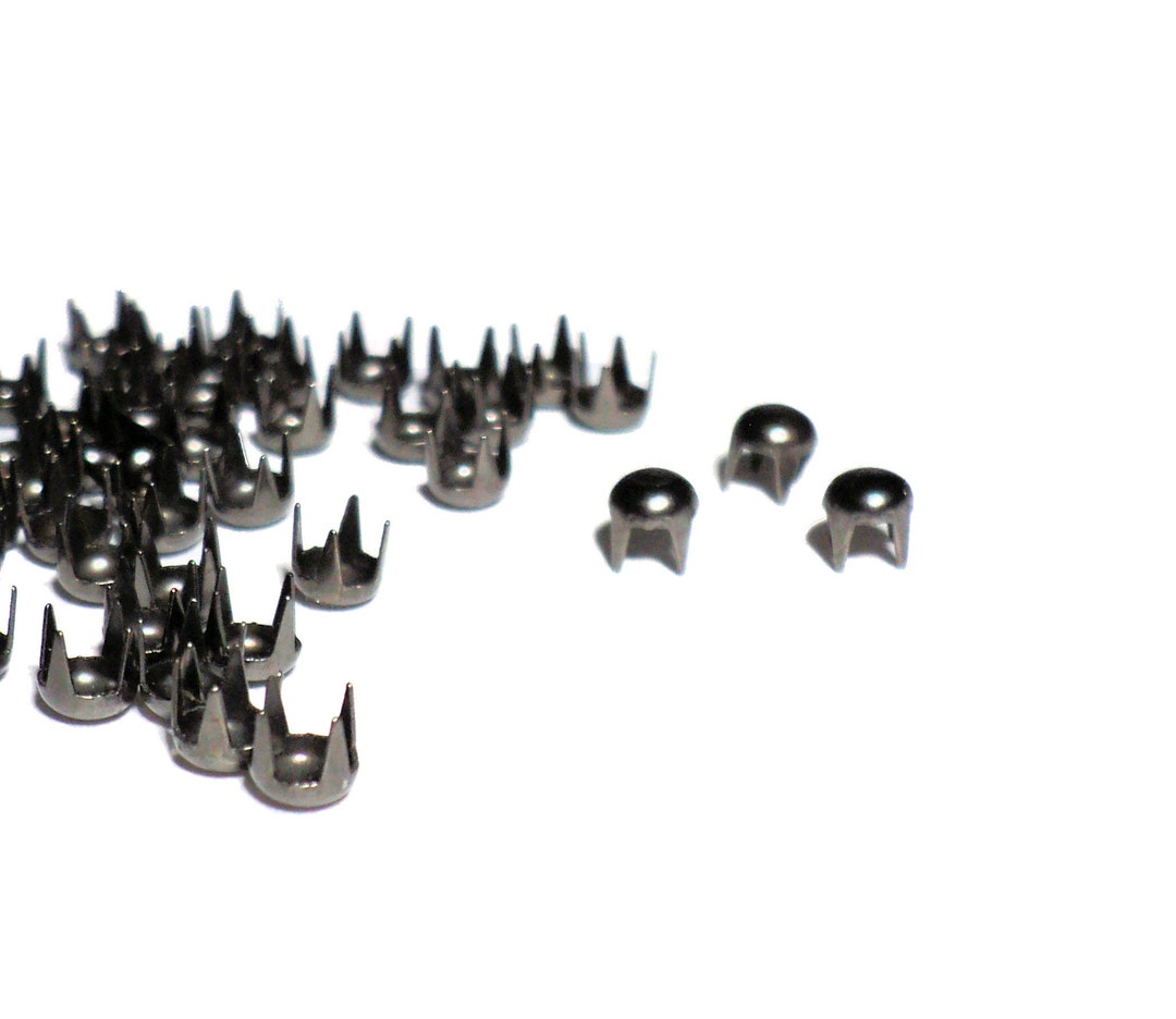 4mm Round Nail Head Rivets Pronged Studs Gunmetal Tone 100pcs - Etsy