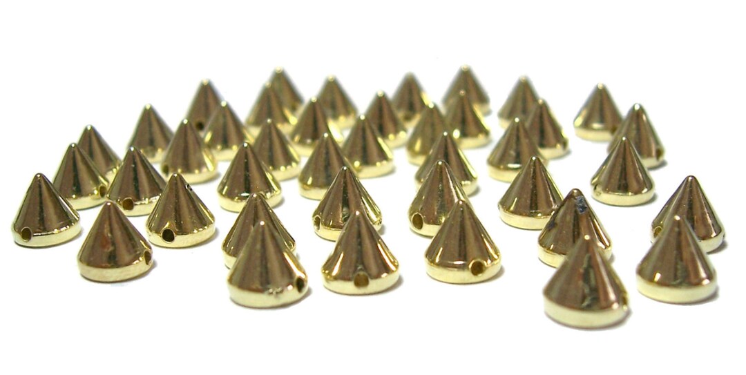 6mm Acrylic Gold Color Cone Spikes 50pcs - Etsy