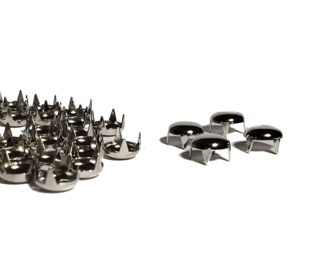 8mm Round Nail Head Rivets Pronged Studs Silver Color 50pcs - Etsy