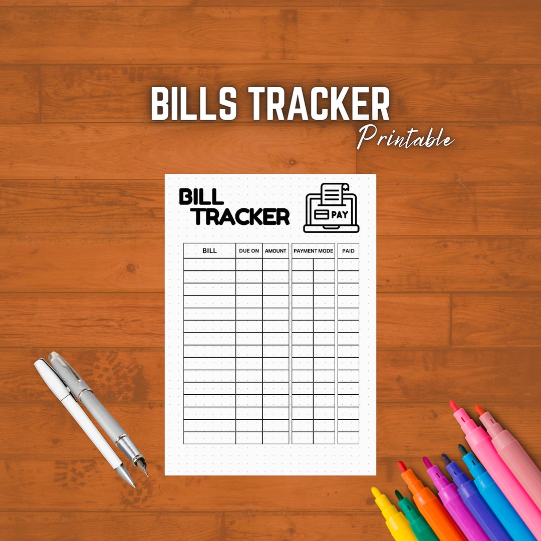 Bills Tracker, Premade Tracker, Printable Journal Page, Boju Template ...