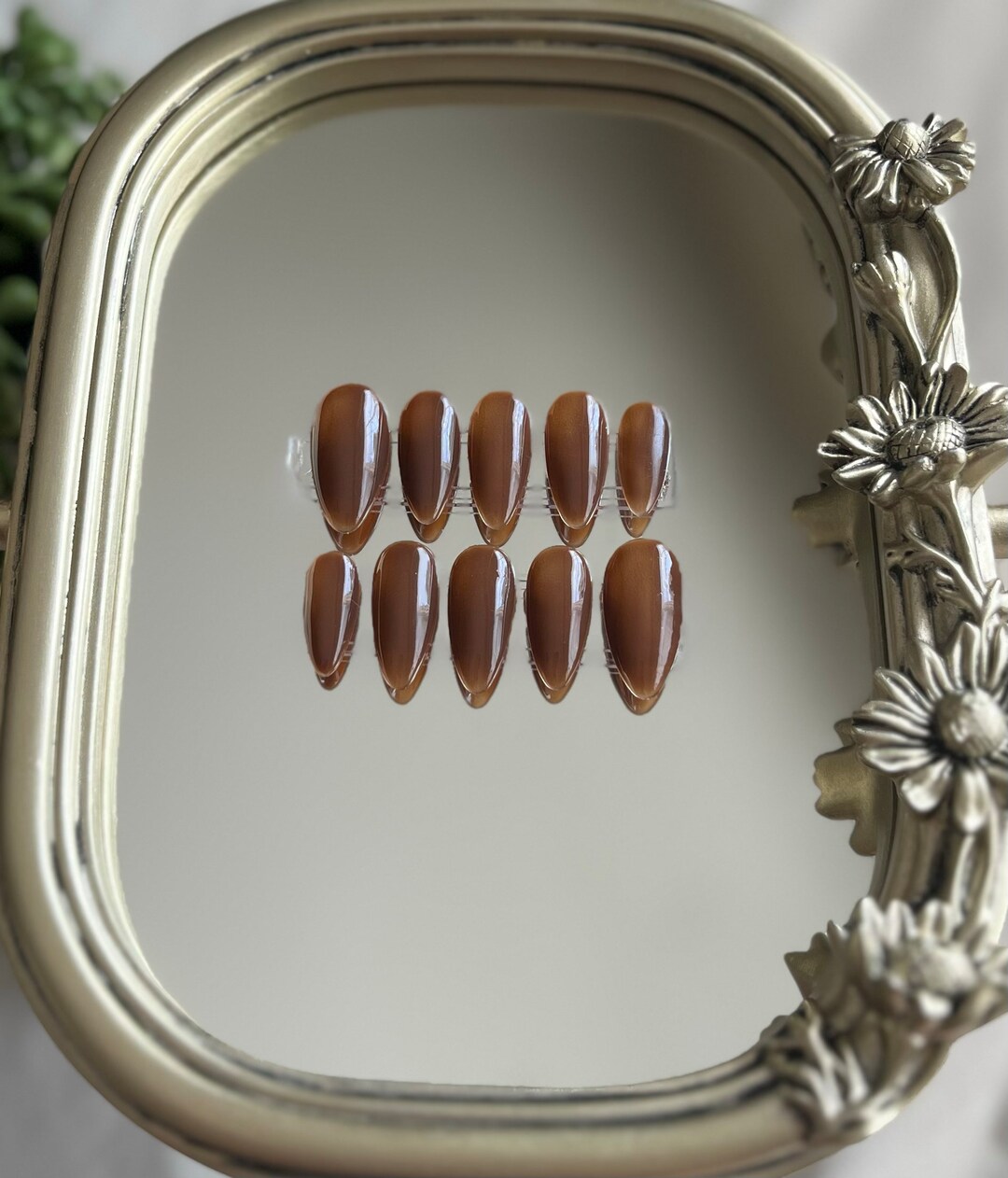 Sheer Sepia Press-on Nails | Sepia Press-ons | Sepia Nails | Gel ...