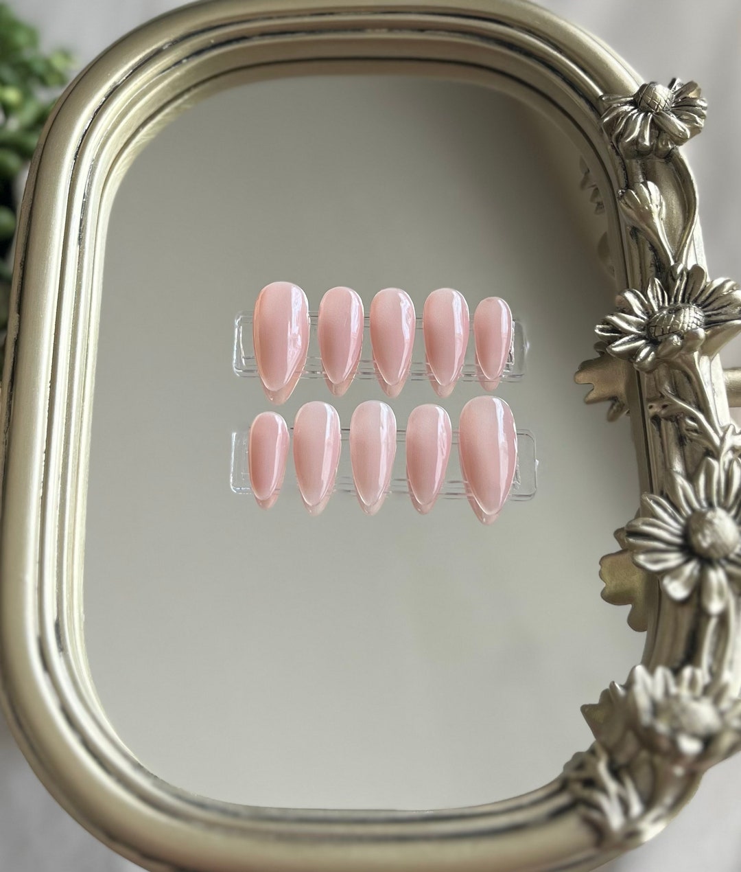 Light Pink Gel Syrup Press-on Nails | Press-ons | Press on Nails | Gel ...