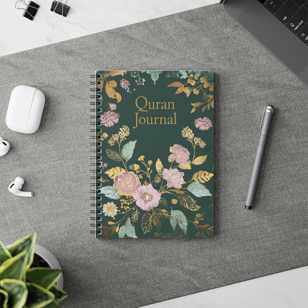 Floral Quran Journal, Notebook for Quran Reflection, A5 Softcover ...