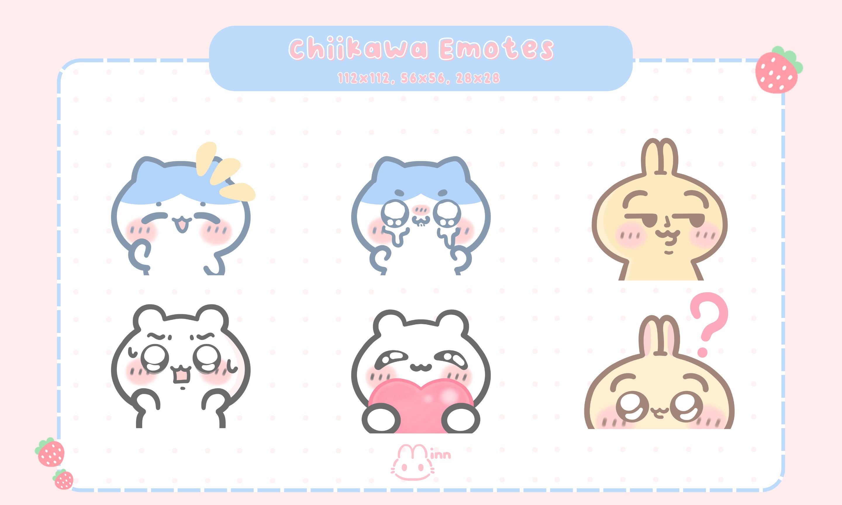 Chi Kawa Emotes, Hachi Ware, Usagi, Cute Twitch Emote, Hamster Emote ...
