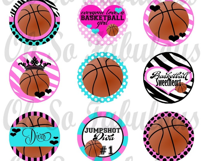 BUY 2, GET 1 FREE Basketball Diva Bottle Cap Images Digital Printable ...