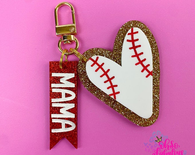 Baseball Mama Keychain SVG, Laser Cut File (digital File) - Etsy