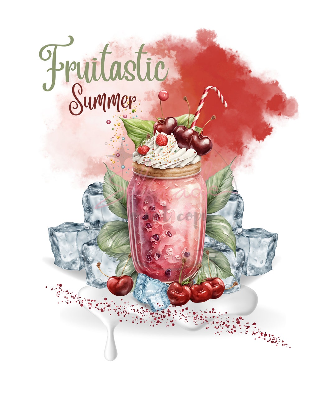 Watercolor Smoothie PNG Clipart for DIY T-shirt and Textile Smoothie ...