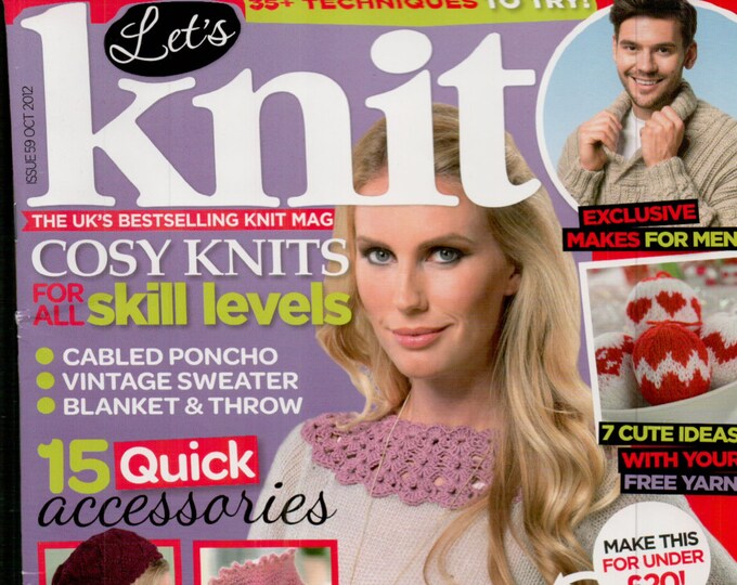 Let's Knit Knitting Magazine Issue 59 October 2012 - Etsy