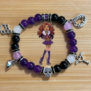 Draculaura and Clawdeen Bracelets, Monster High Bracelets, Matching ...