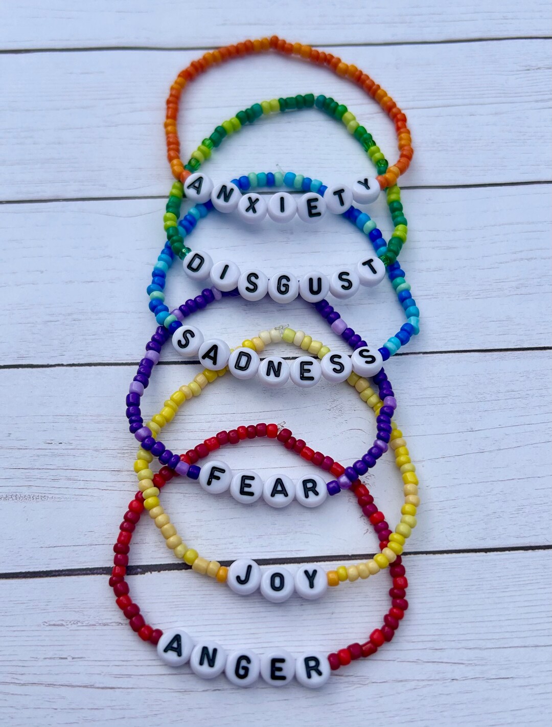 Inside Out Inspired Beaded Bracelets, Inside Out Bracelet Set 6 ...