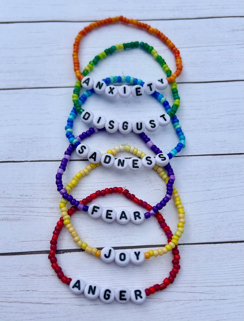 Inside Out Inspired Beaded Bracelets, Inside Out Bracelet Set 6 ...