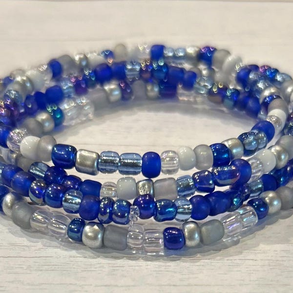 Blue Beads Bracelet - Etsy