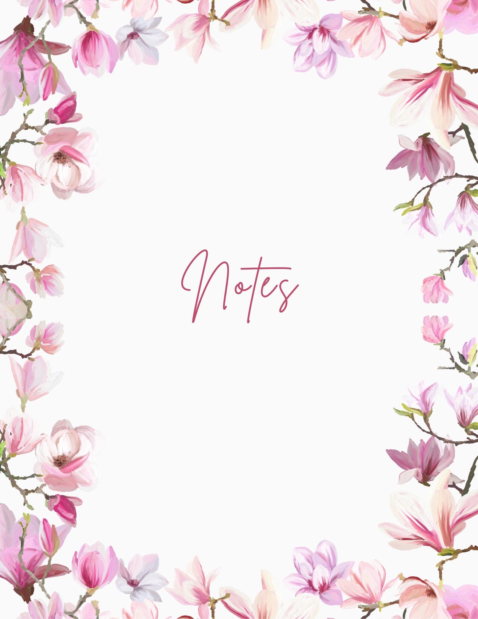 Set of 13 Note Pages Pink Floral - Etsy