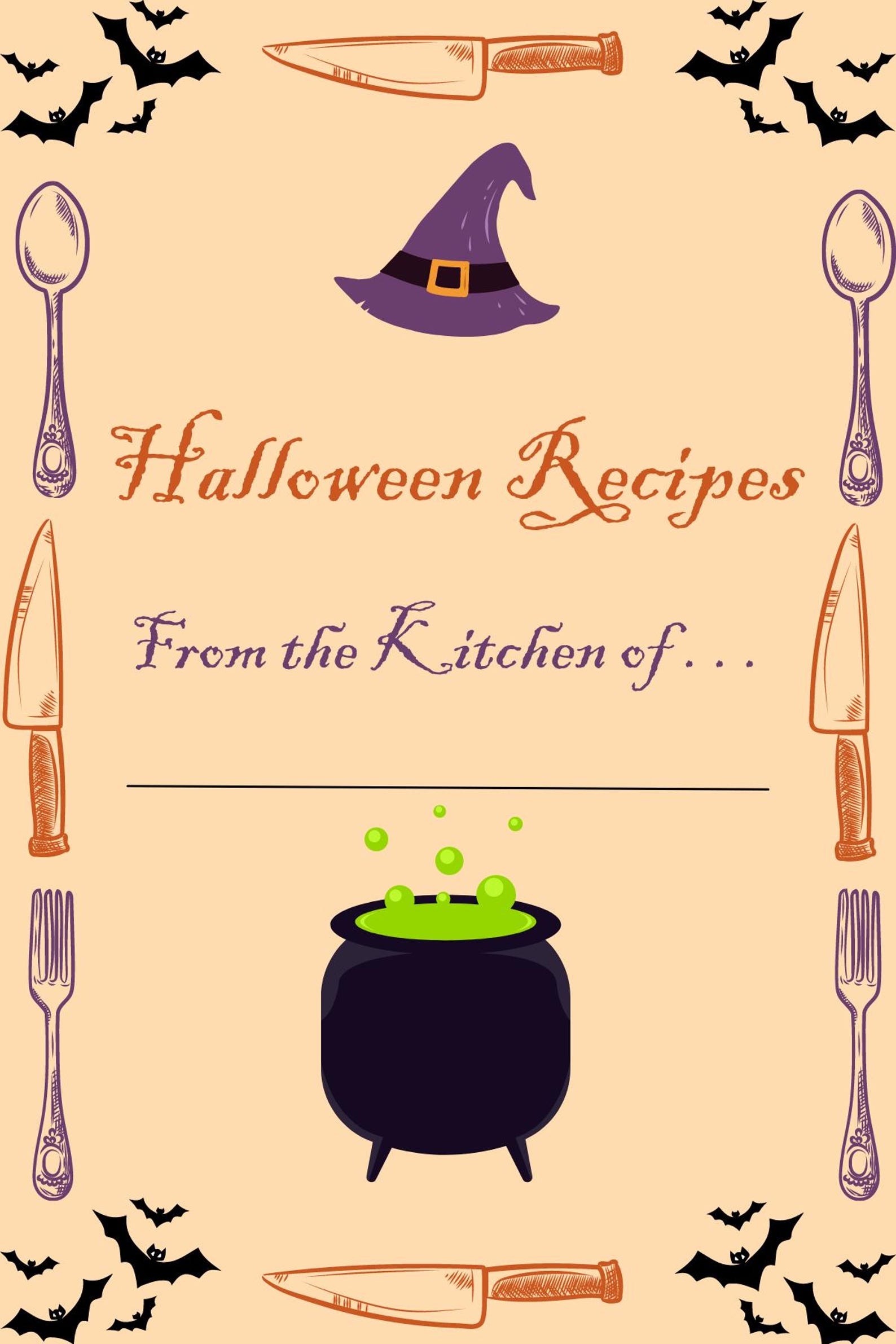 Halloween Recipe Cards (15 Recipe Cards + Cover) - Etsy