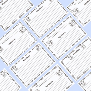 Assorted Recipe Card Template Bundle - Etsy