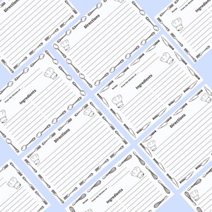 Assorted Recipe Card Template Bundle - Etsy