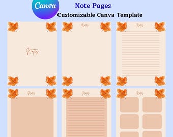 Set of 14 Floral Fall Note Pages - Etsy