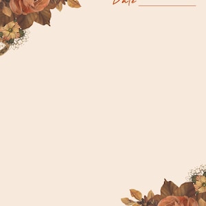Set of 14 Floral Fall Note Pages - Etsy