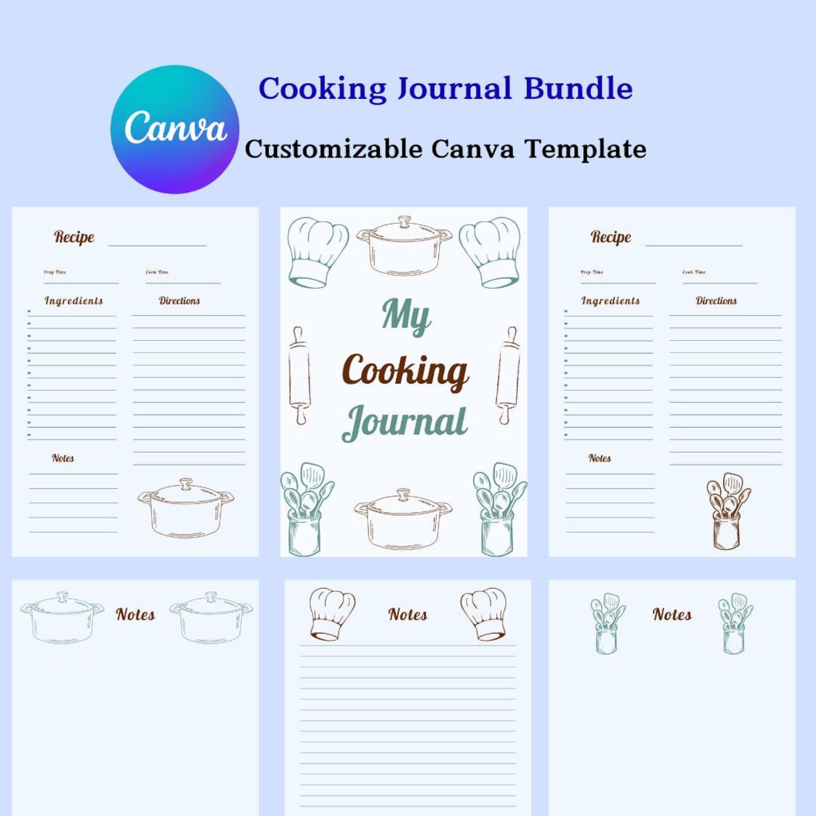 Cooking Journal Bundle - Etsy