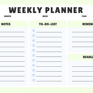 Weekly Planner Bundle Editable Template 32 Pages - Etsy
