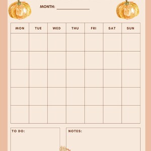 Fall Monthly, Weekly, Daily Planner and Note Pages - Etsy